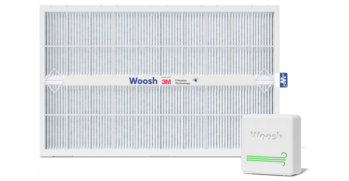 Woosh, the smart air filter that automatically protects your home's air.